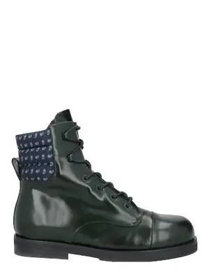 Etro Ankle Boots In Leather And Textile Fibers - Green