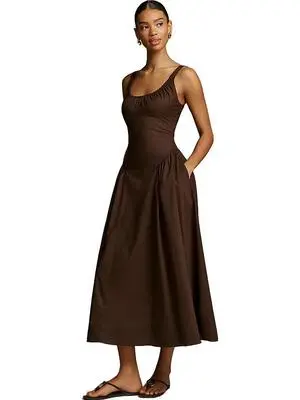 womens brown velvet dress Twylar Long Sleeve Velvet Mini Dress - Brown main image 0