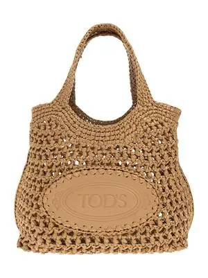 TOD’S Hand-woven Raffia Handbag - Brown