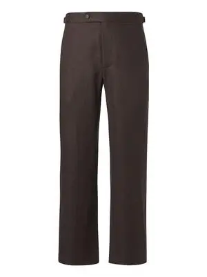 BODE Linen Straight Leg Trousers - Brown