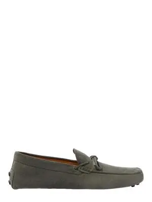 TOD'S Gommino Suede Driving Shoes Green