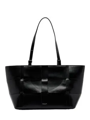 DEMELLIER Large Woven Leather Tote Bag - Black