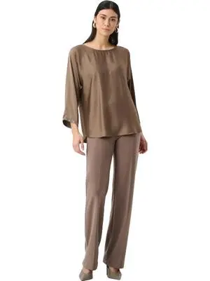 Joseph Ribkoff Classic Wide Leg Pants - Mink