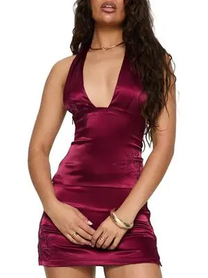 Princess Polly Plunge Halter Top - Berry