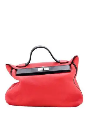 Hermès 24/24 Bag Bicolor Togo With Swift 35 - Red