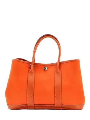Hermès Garden Party Tote Toile And Leather 30 - Orange