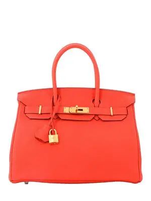 Hermès Birkin Handbag Orange Togo With Gold Hardware 30 - Red