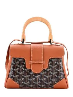 Goyard Saigon Top Handle Bag Coated Canvas Mini - Brown