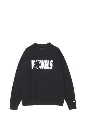 VOWELS Icon Spell Out Crewneck - Black