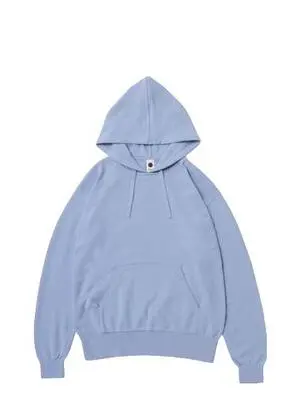 VOWELS Knitted Hoodie - Blue