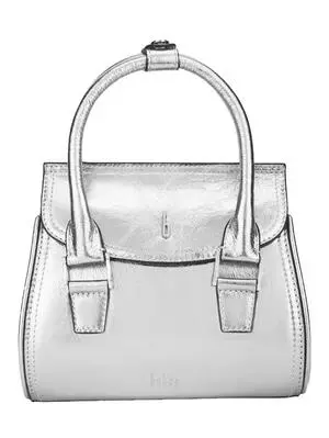 BEHNO Mini Coco Leather Satchel - Silver