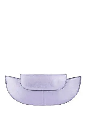BEHNO Nadia Metallic Leather Clutch Thistle