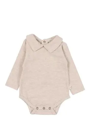 ONE MORE IN THE FAMILY Collar Bodysuit - White