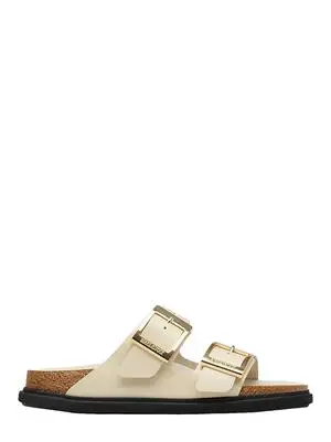 BIRKENSTOCK Arizona Droplet Buckle Leather Sandals Cream