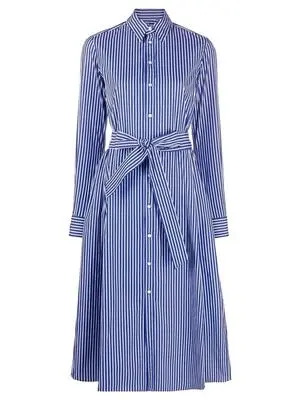 Polo Ralph Lauren POLO RALPH LAUREN Belted Striped Shirtdress Blue