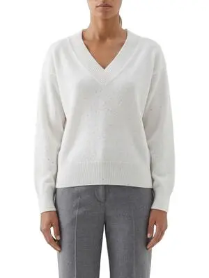 Brunello Cucinelli V-neck Sweater - White