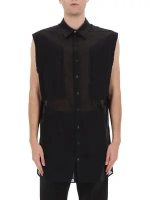 Rick Owens Sleeveless Cotton Shirt - Black
