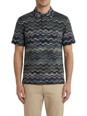 Missoni Striped Cotton Polo Shirt - Blue