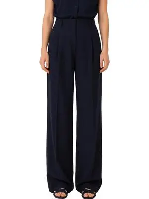 Fabiana Filippi Linen Blend Wide Leg Trousers - Blue