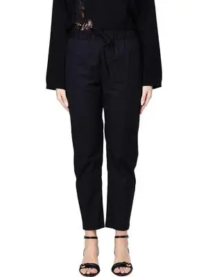 SEMICOUTURE Tailored Trousers With Drawstring Waist - Black