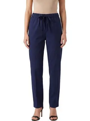 SEMICOUTURE Tailored Trousers With Drawstring Waist - Blue