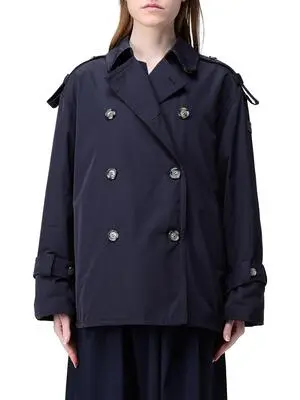 Peuterey Double-breasted Polyester Trench Coat - Blue