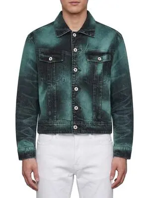 Kenzo Kenzo Cotton Denim Jacket With Abstract Logo Back Grey