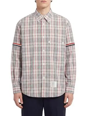 Thom Browne Tartan Cotton Shirt White