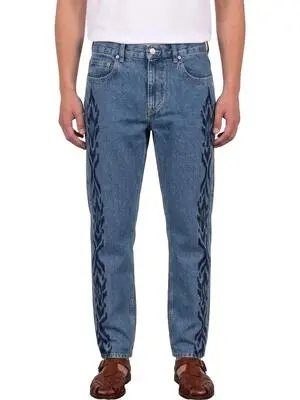Isabel Marant Étoile Lewys Embroidered Denim Jeans - Blue