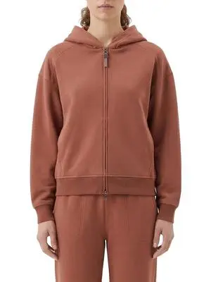 Brunello Cucinelli Brunello Cucinelli Zip-Up Cotton Hoodie Burnt