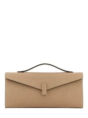 VALEXTRA Clutch With Top Handle - Beige