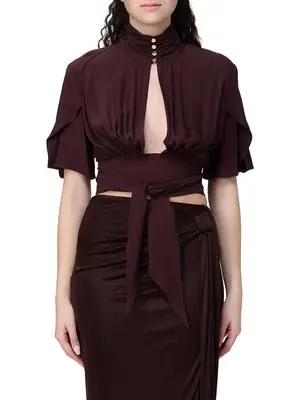 Elisabetta Franchi Elisabetta Franchi Draped Tie-Front Top Dark