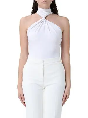 Elisabetta Franchi Stretch Viscose Bodysuit Top - Ivory