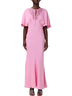 TWINSET Elegant Maxi Dress With Lace Detail - Pink
