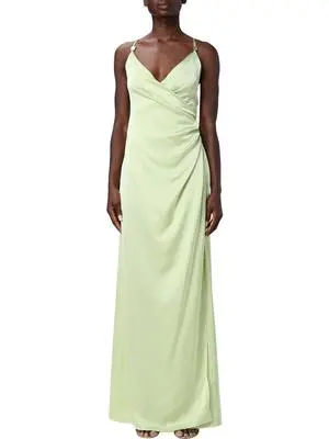 HANITA Stretch Satin Slip Dress - Lime