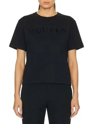 Alexander McQueen Cotton T-shirt With Logo - Black