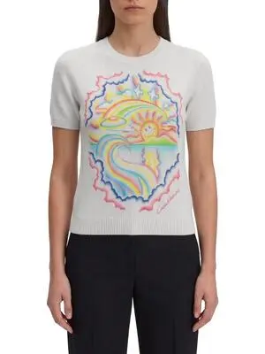 Casablanca Printed Cotton Blend T-shirt - Ivory
