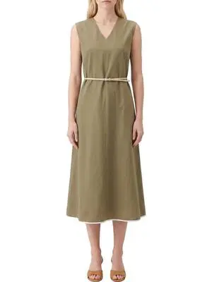 Fabiana Filippi Fabiana Filippi Midi Dress In Viscose And Linen Mud