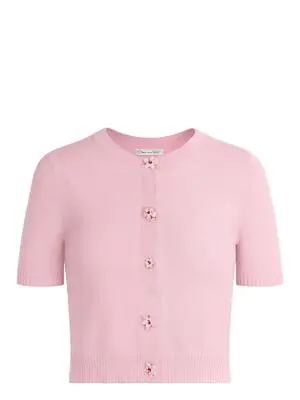 Oscar De La Renta Floral Button Cropped Cardigan - One-color