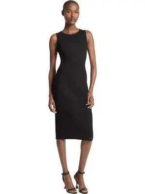 Michael Kors Double-faced Stretch Wool Crepe Sheath Dress - Black