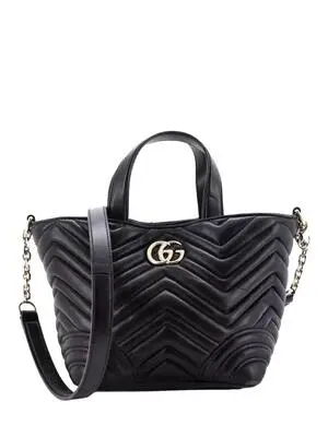 Gucci Betty Convertible Matelasse Leather Small Tote Bag - Black