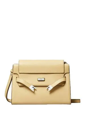 Tory Burch Lee Radziwill Leather Shoulder Bag Praline
