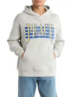 MUSEUM OF PEACE & QUIET Seventies Logo Cotton Graphic Hoodie - Ash