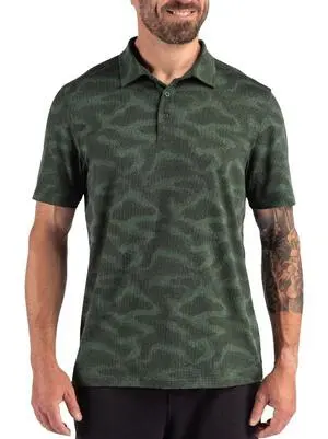Cutter & Buck Epic Comfort Camo Regular Fit Polo - Hunter