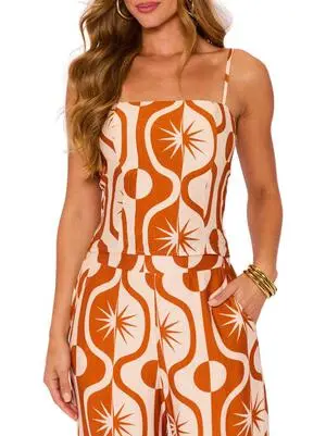 VICI Geometric Print Top - Rust/sand