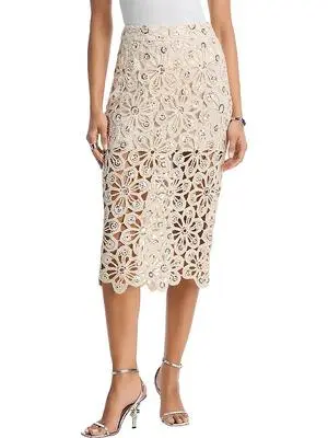 Aqua Crochet Skirt - White