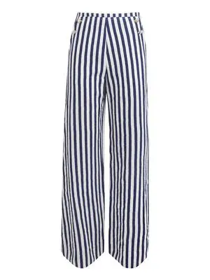 Maje Stripe Wide-leg Trousers - White