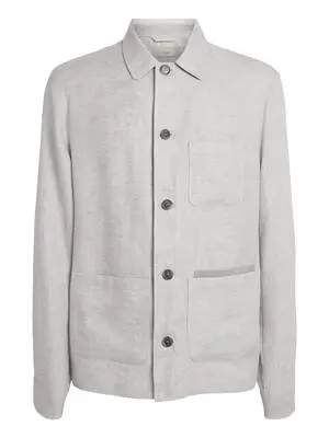 Paul & Shark Linen Chore Overshirt - Grey