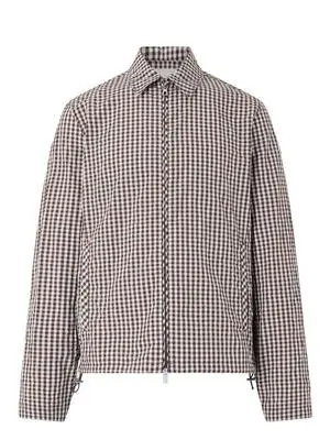 Moncler Checked Cotton-blend Jacket - Neutrals