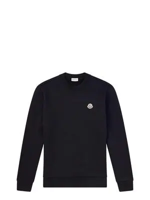 Moncler Cotton-Jersey Sweatshirt With Logo Appliqué Black